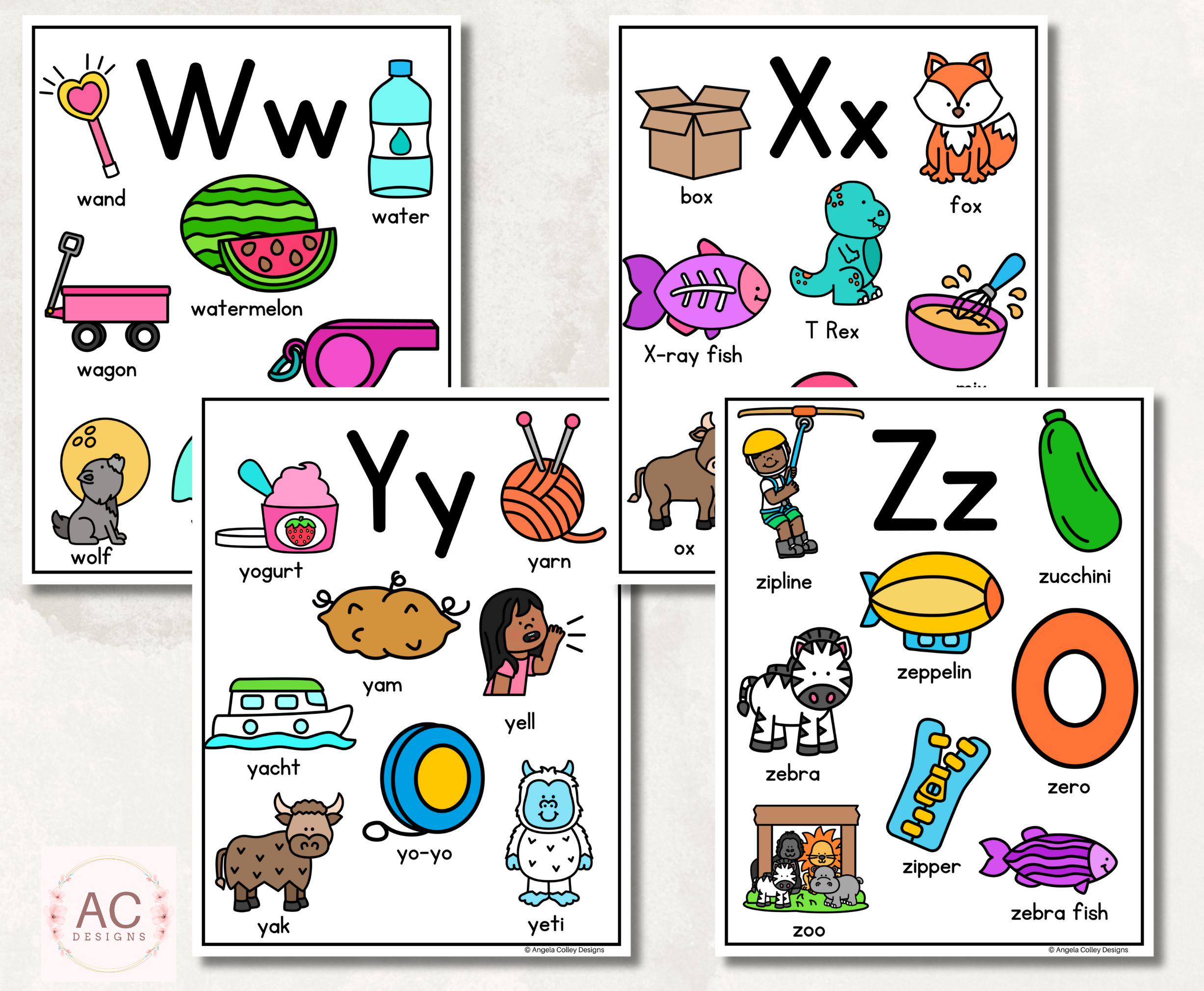 Classroom Alphabet Posters, Beginning Sounds Chart (digital Download ...
