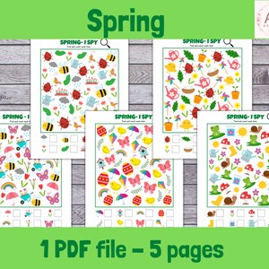 Spring I Spy Worksheets, Spring Printable Activities, Easter Activity ...