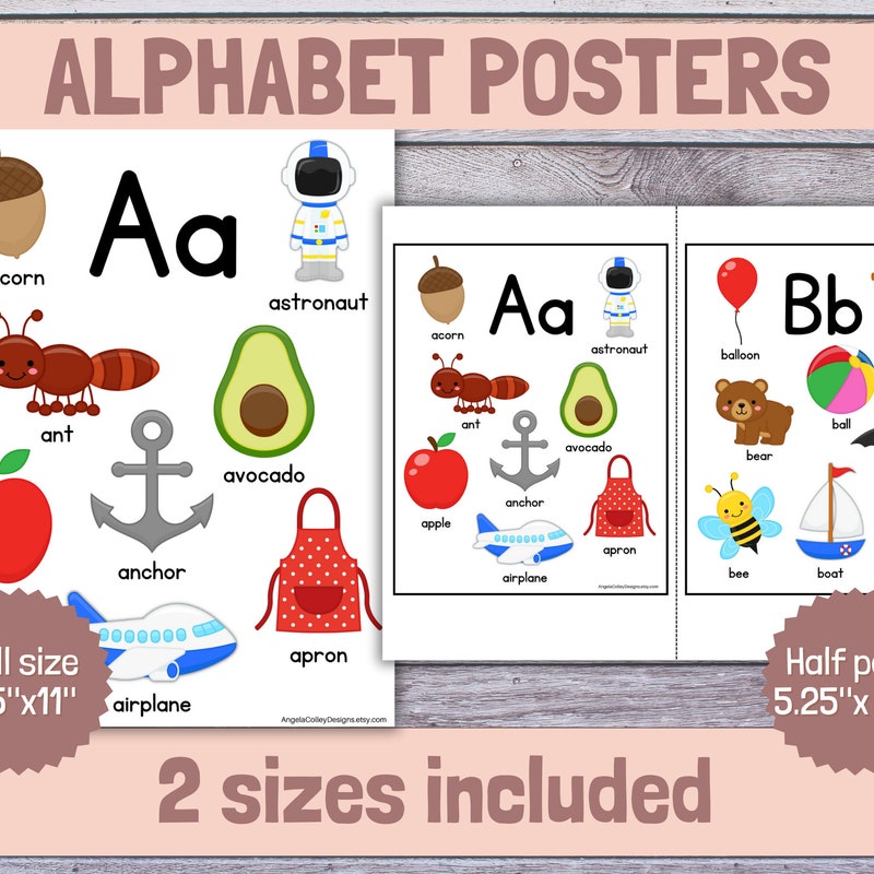 Colorful Alphabet Posters - Etsy