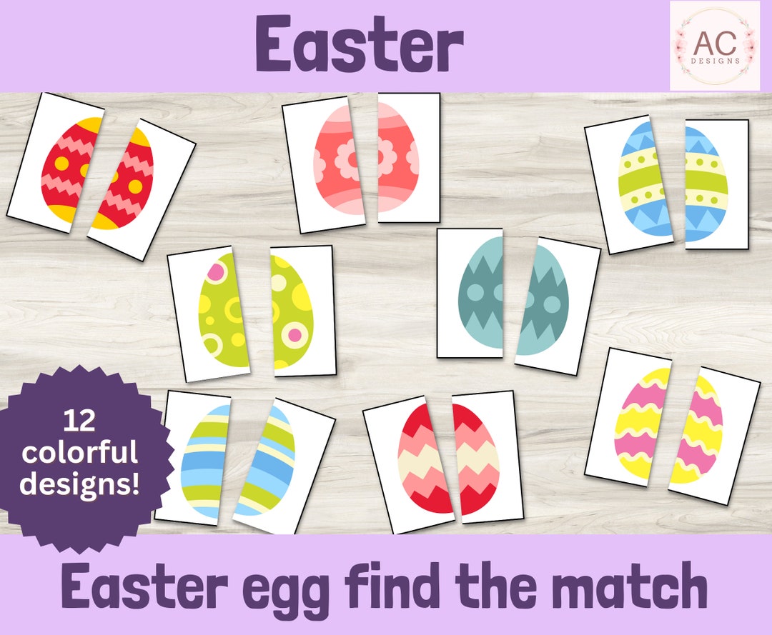 Easter Memory Game, Printable Easter Egg Matching Game, Easter Game ...