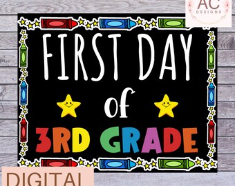 First Day of 3rd Grade Sign 1st Day of School Sign First - Etsy
