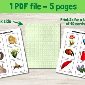 Spring Memory Game Printable, Real Life Nature Photo Matching Puzzle ...