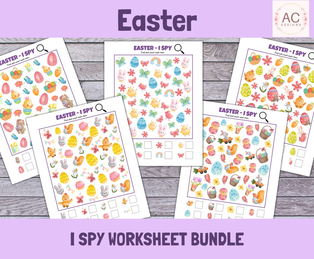 Easter I Spy Worksheets, Easter Printable Activities, Easter Activity ...