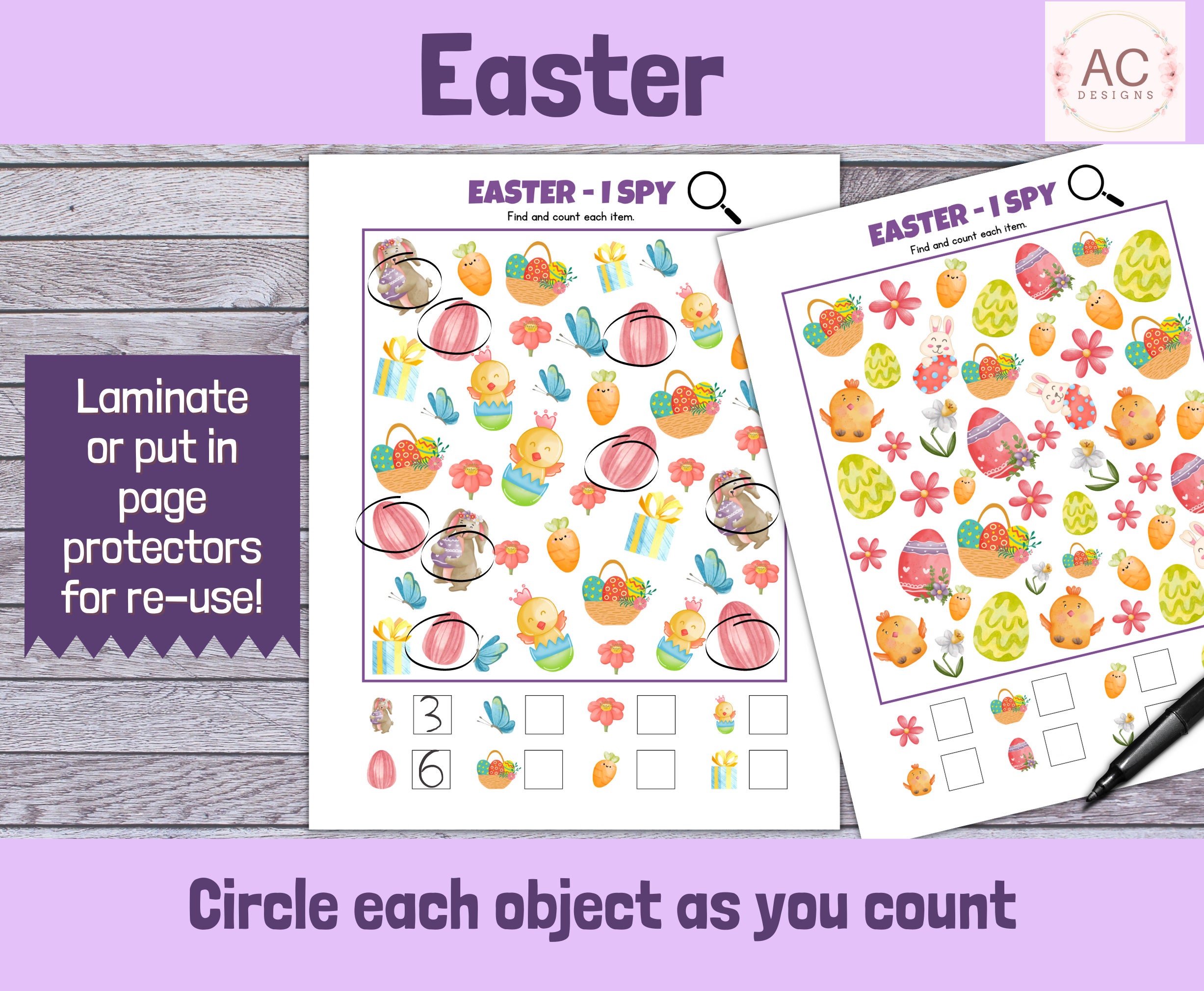 Easter I Spy Worksheets, Easter Printable Activities, Easter Activity ...