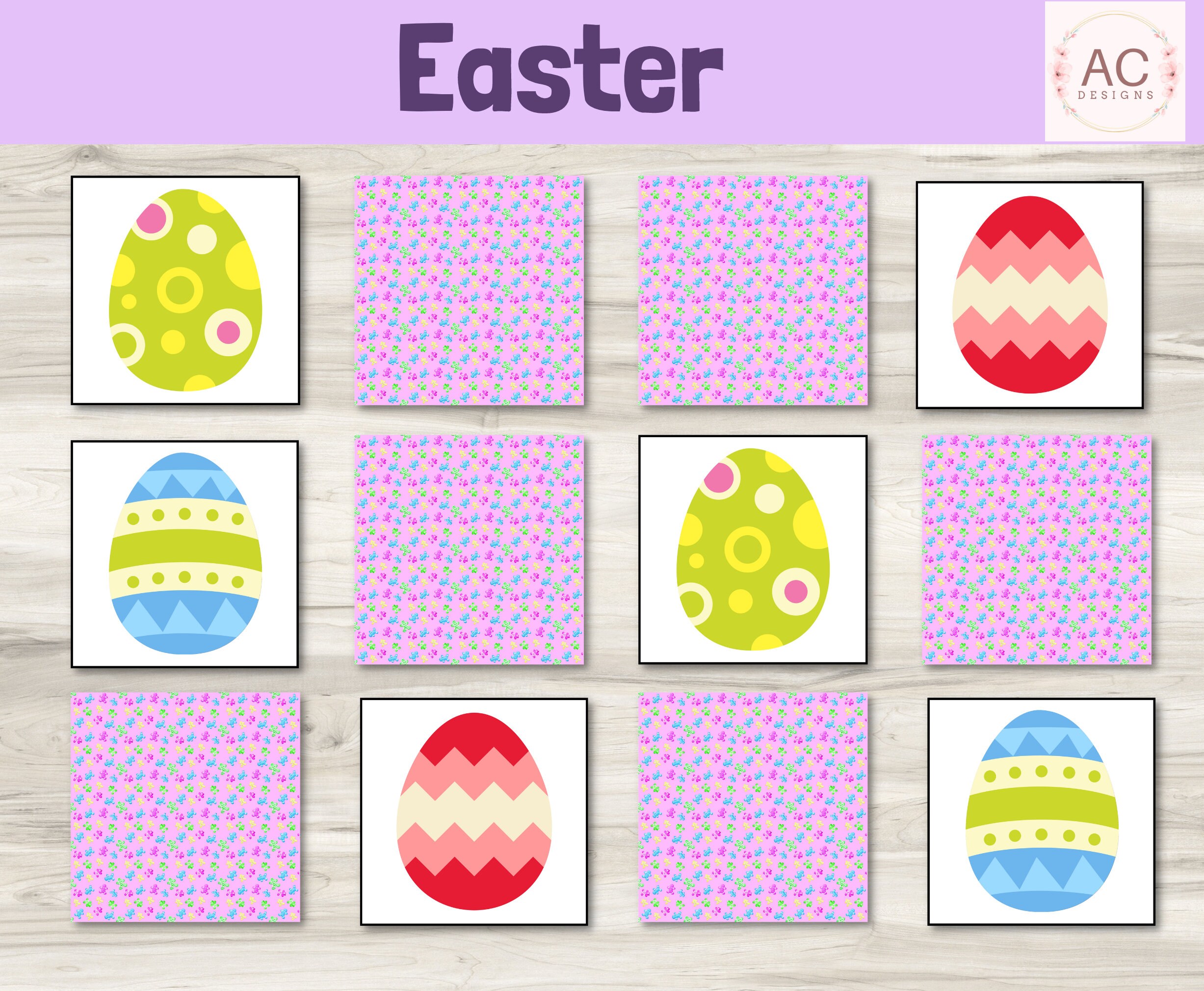 Easter Memory Game, Printable Easter Egg Matching Game, Easter Game ...