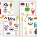 Printable Alphabet Posters, Beginning Sounds Word Chart, Letter Size ...