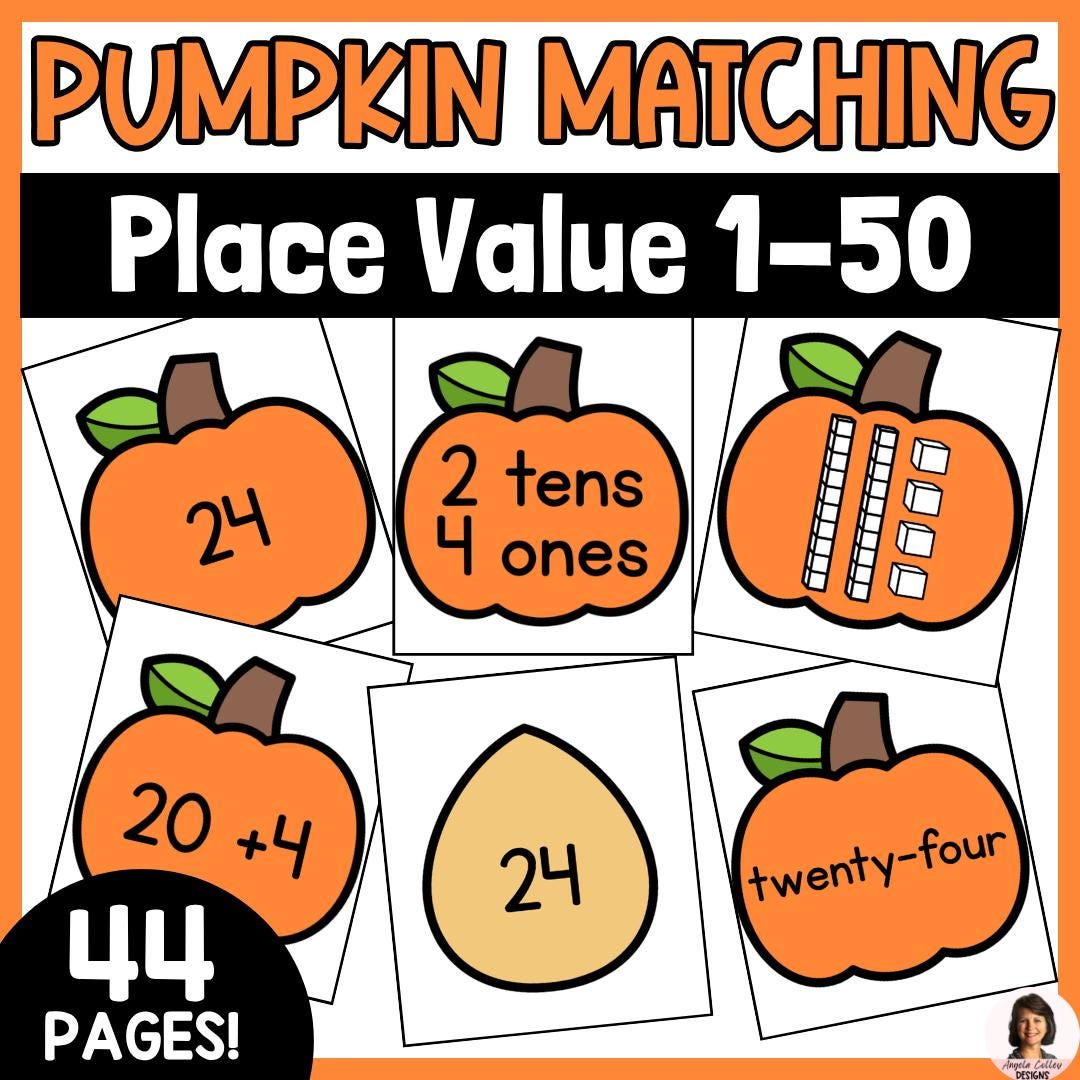 Pumpkin Place Value Matching Game (digital Download) - Etsy