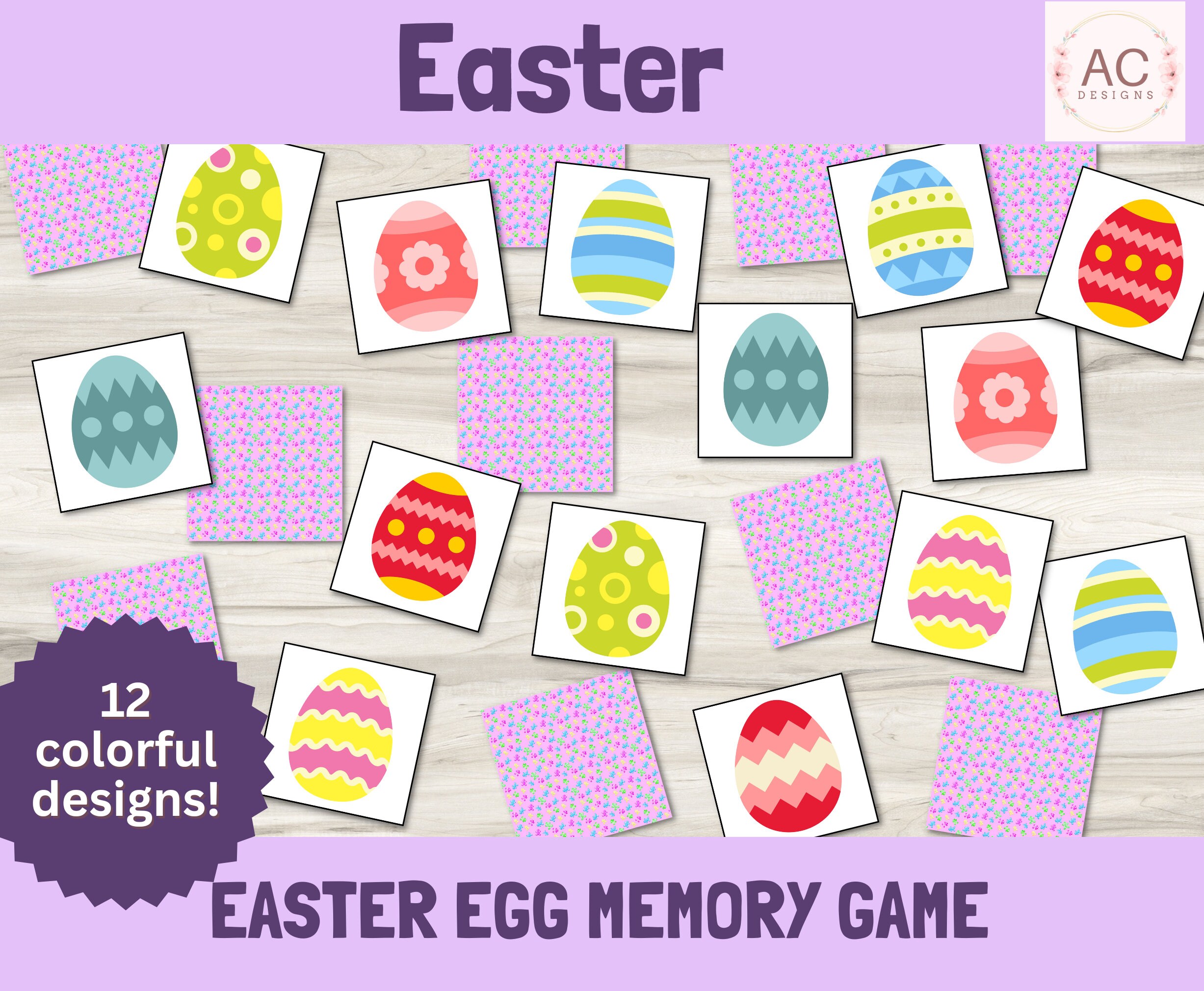 Easter Memory Game, Printable Easter Egg Matching Game, Easter Game ...