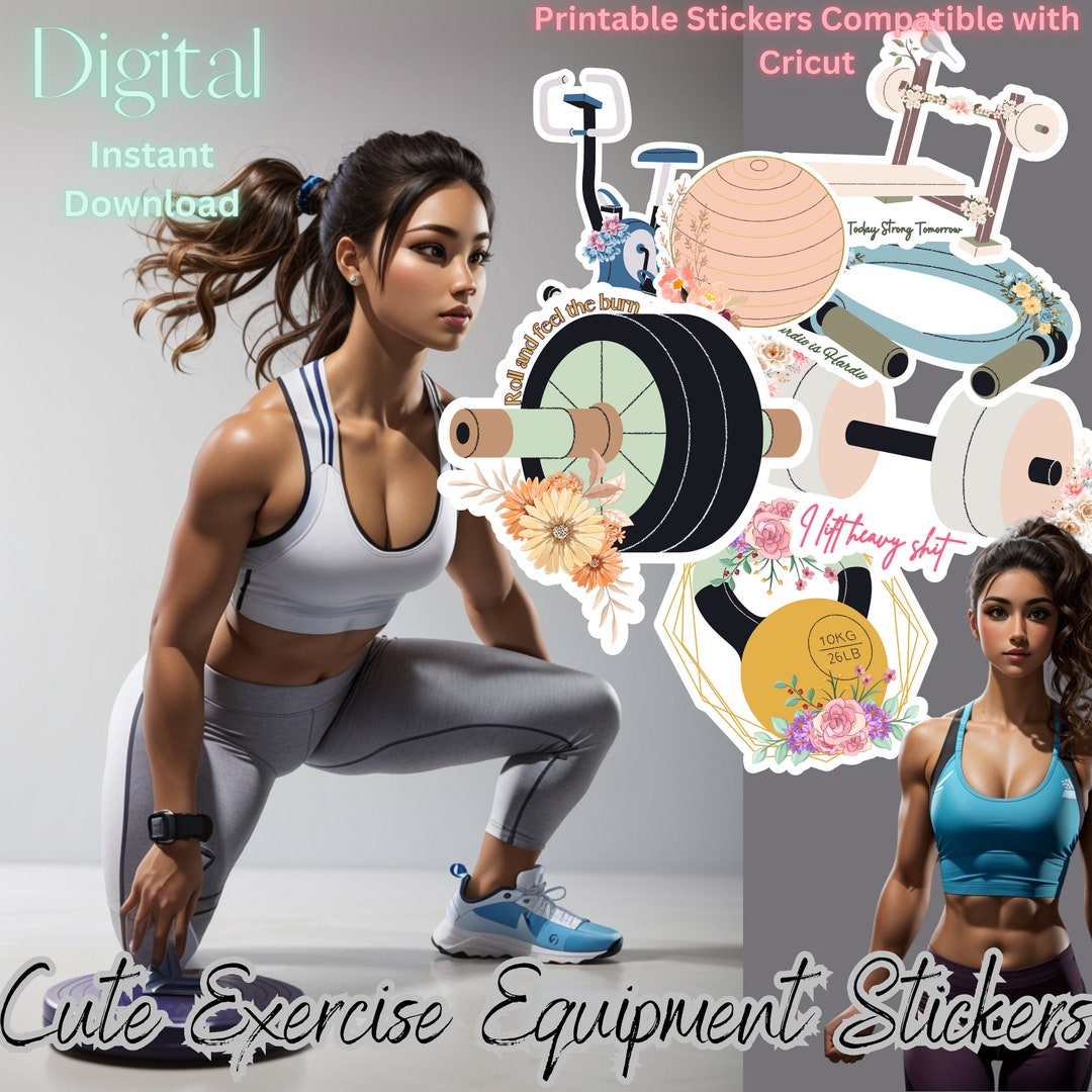 Cute Exercise Equipment Stickers. Printable. Computer Stickers, Planner ...