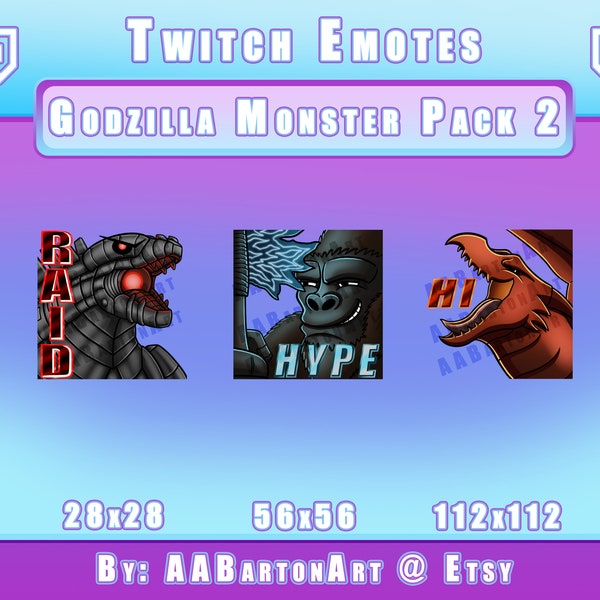Godzilla Emotes - Etsy