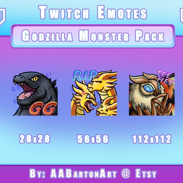 Godzilla Emotes - Etsy