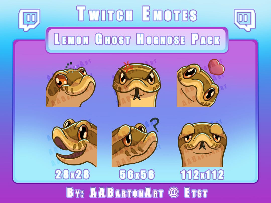 Twitch Emotes - Lemon Ghost Hognose Pack (braincell Loading, Angry ...