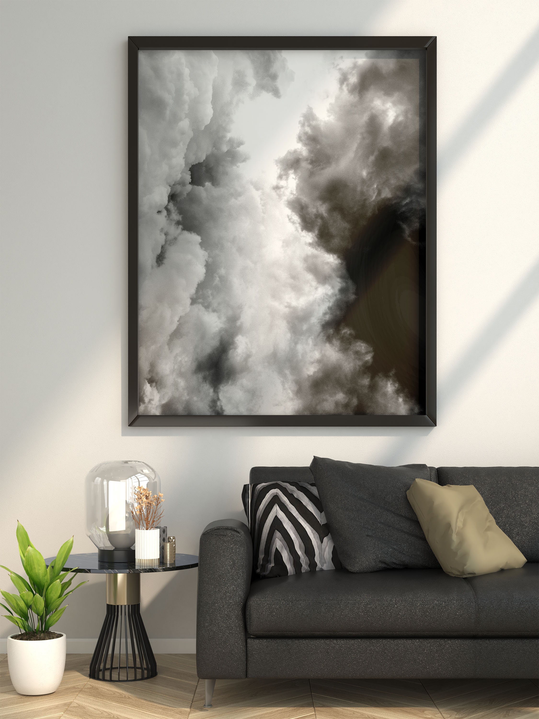 Black and White Clouds Photography, Abstract Printable Wall Art ...