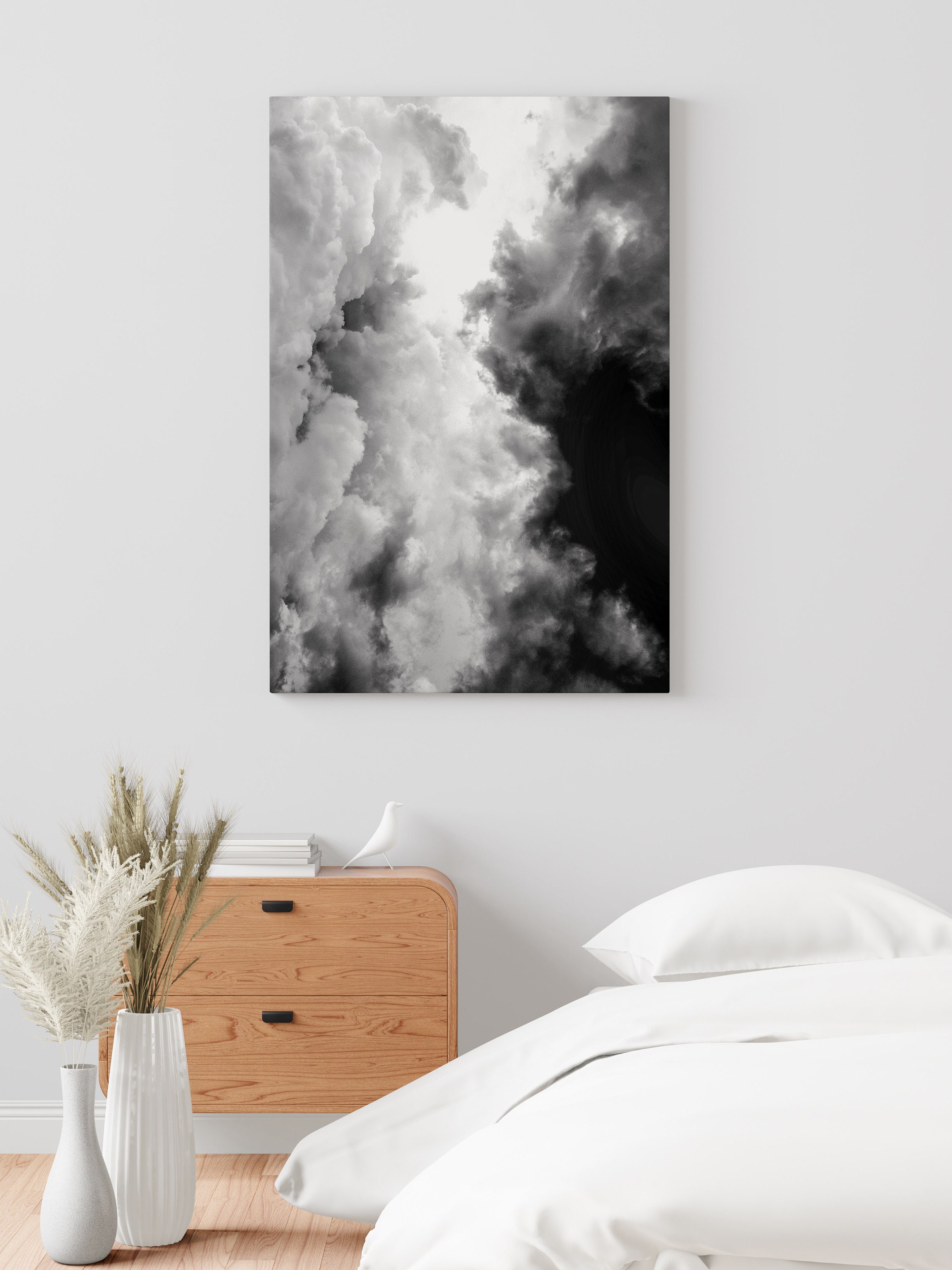 Black and White Clouds Photography, Abstract Printable Wall Art ...
