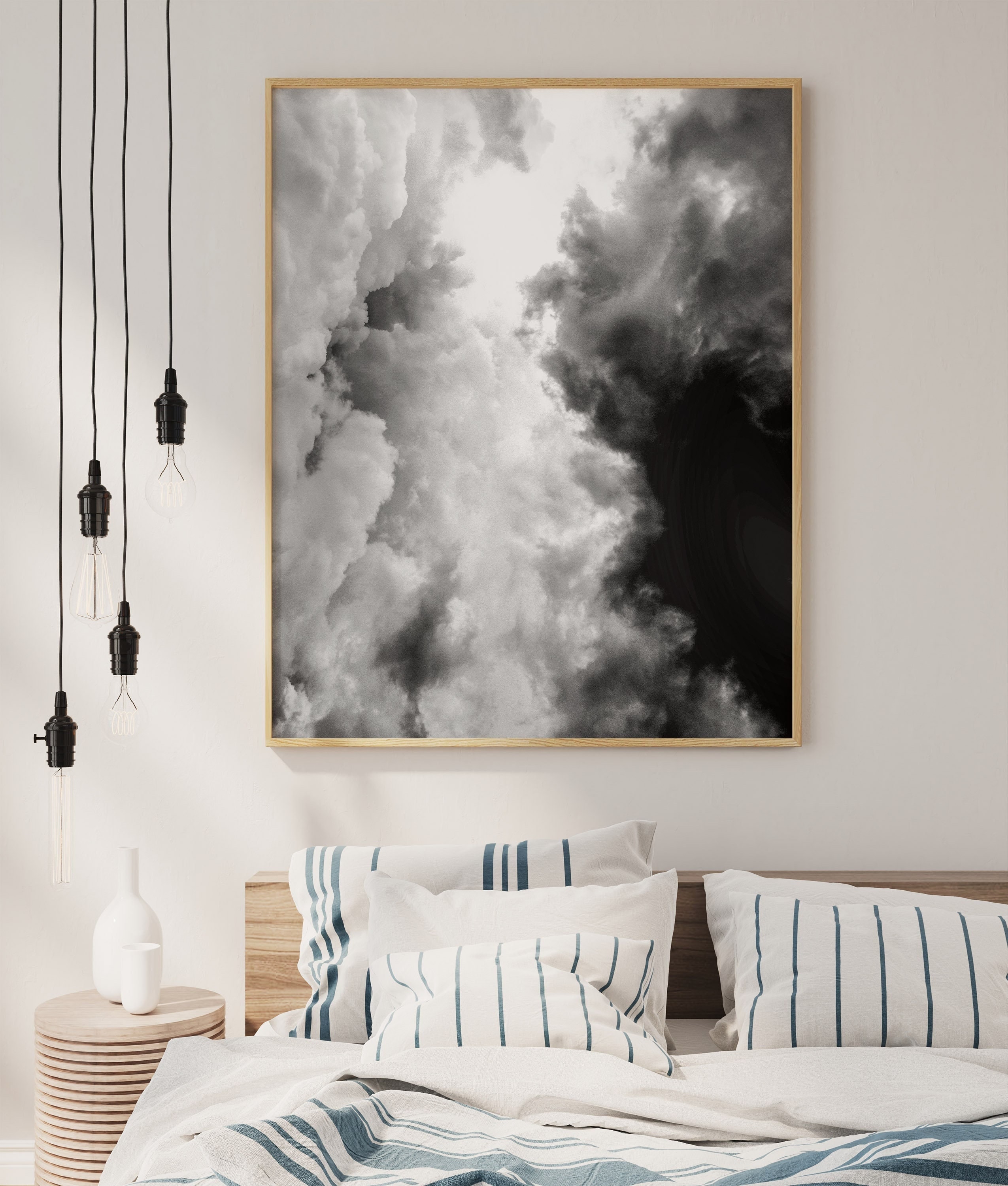 Black and White Clouds Photography, Abstract Printable Wall Art ...