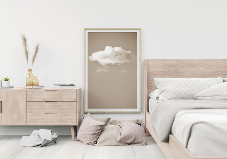 Dreamy Cloud Beige Wall Art, Printable Sky Wall Decor, Minimalist ...