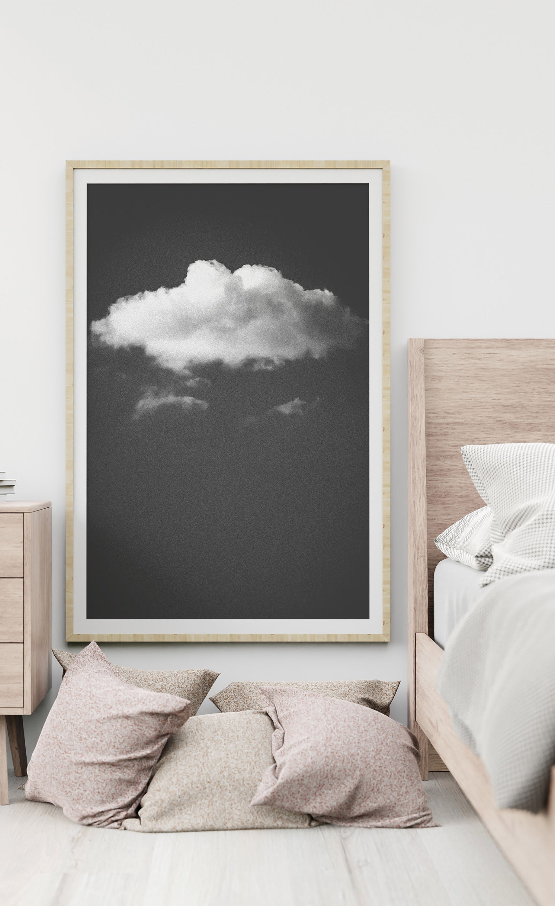 Cloud in Black and White Wall Art, Printable Sky Wall Decor, Minimalist ...