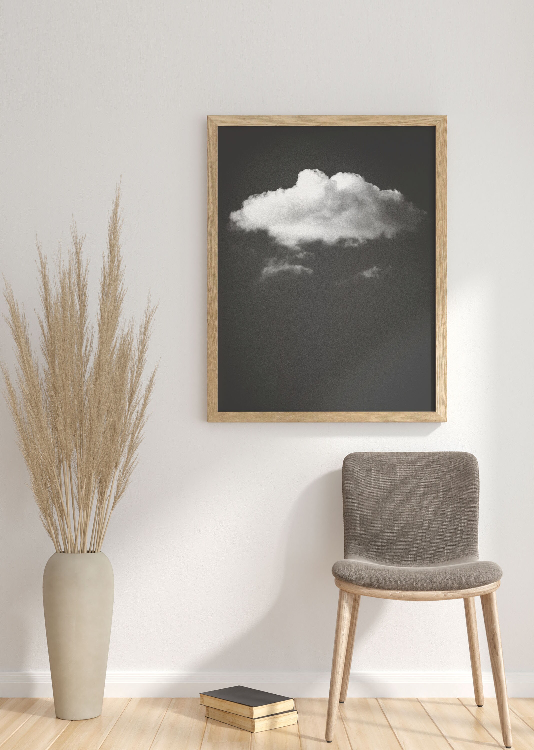 Cloud in Black and White Wall Art, Printable Sky Wall Decor, Minimalist ...
