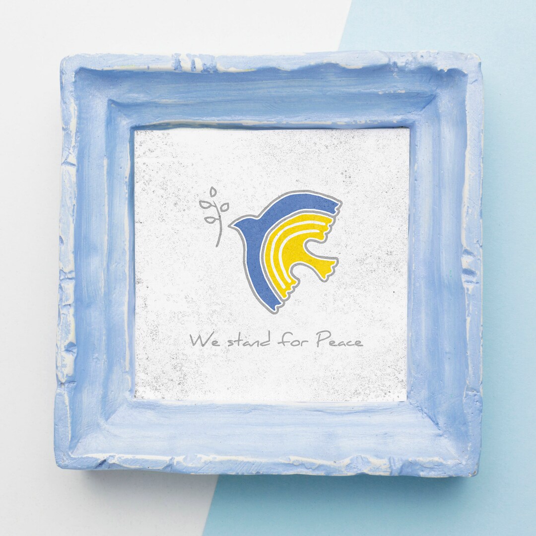 Paloma de la paz / Colores de la bandera de Ucrania Arte de pared ...