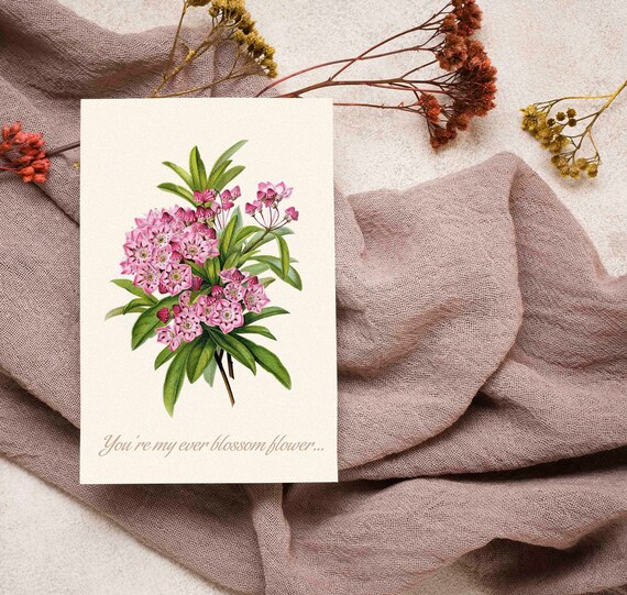 Mother's Day Card With Flowers Aesthetic Floral Greeting | Etsy