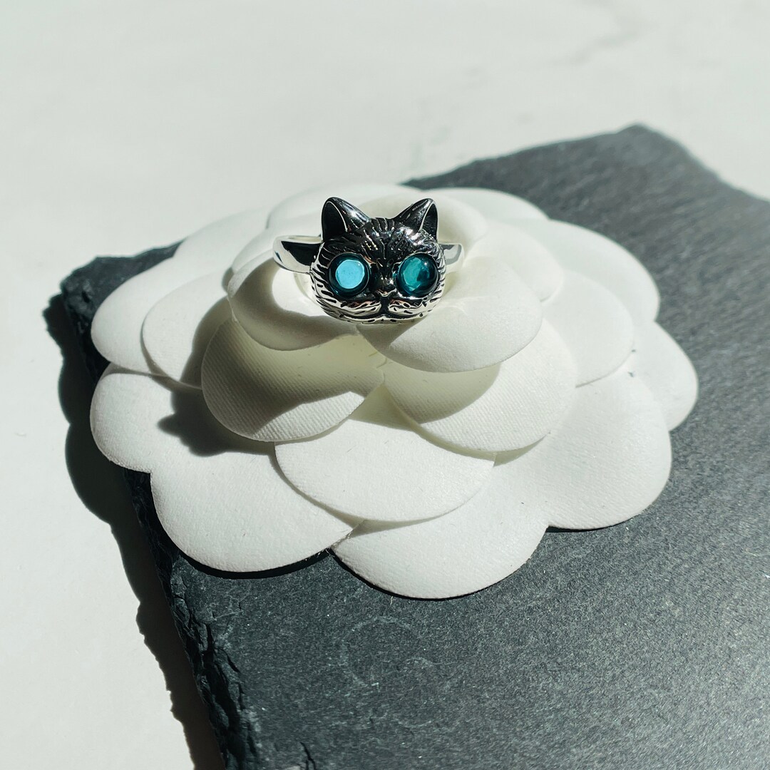 925 Sterling Ring-925 Silver CAT Ring - Adjustable Ring - Special Gift ...