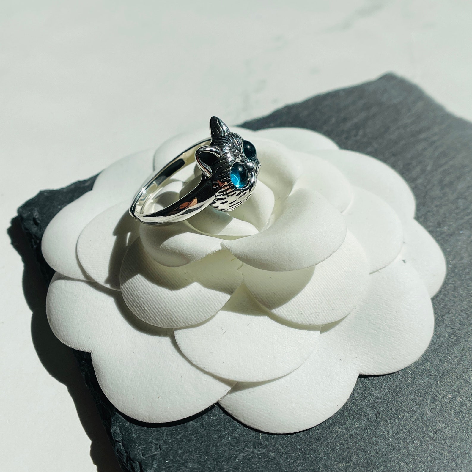 925 Sterling Ring-925 Silver CAT Ring - Adjustable Ring - Special Gift ...