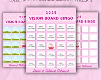 2025 Vision Board Bundle | 2025 Bingo Card | 2025 Goal Planner ...