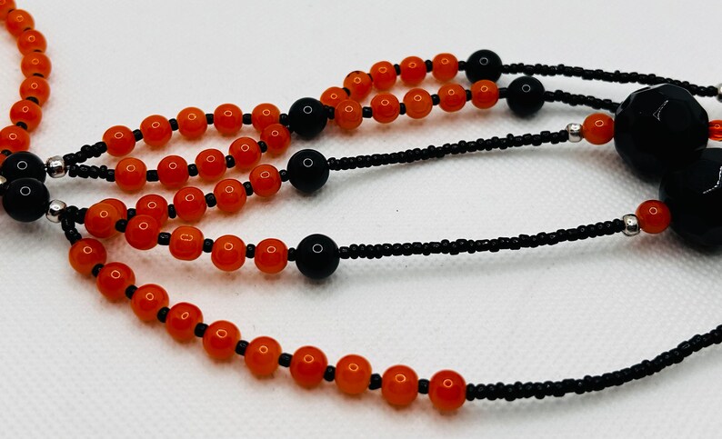 Orange/black Prayer Beads Juzu, Nichiren, Buddhist, Gongyo, Chanting ...
