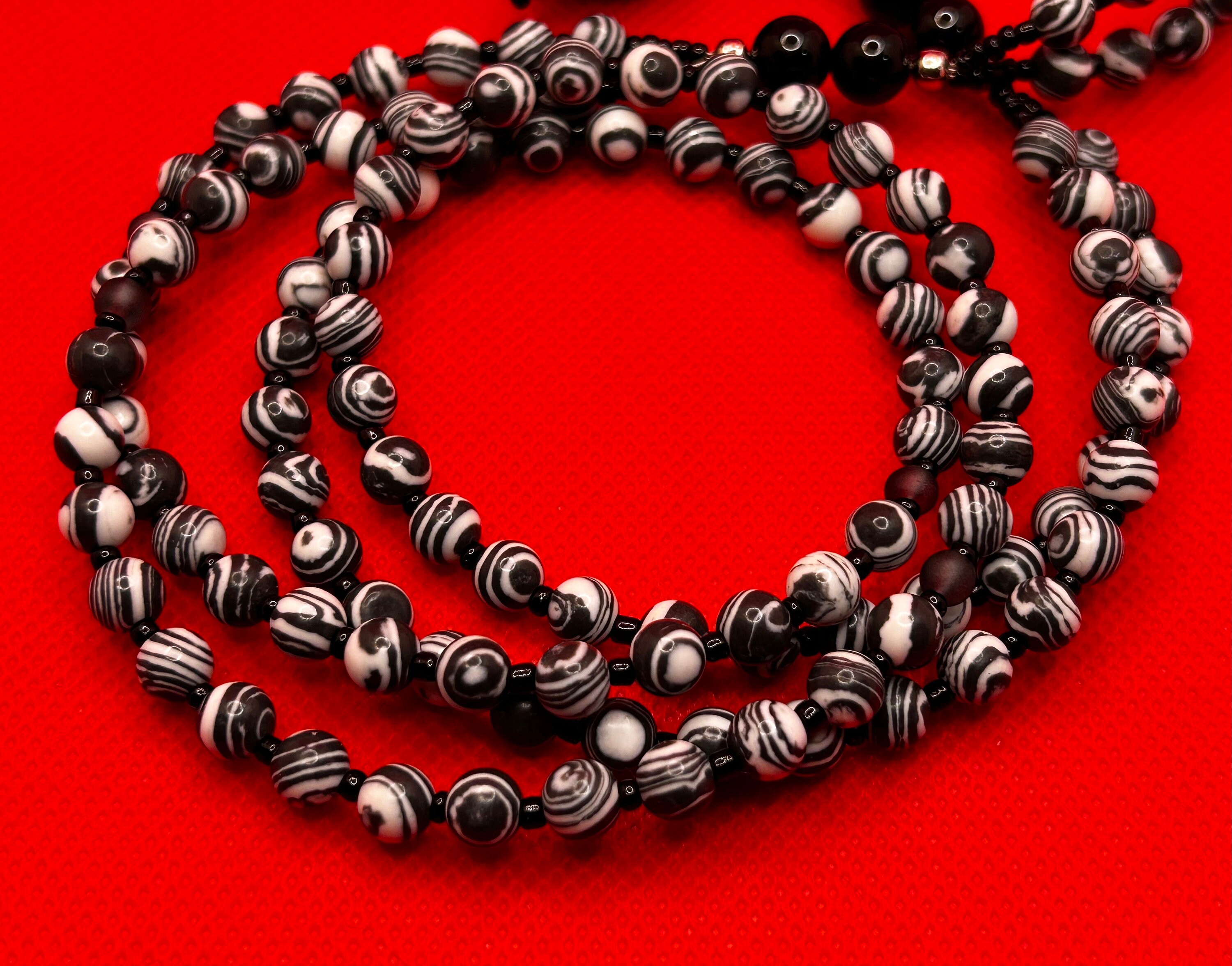 Zebra Prayer Beads-juzu, Buddhist, SGI, Soka Gakkai, Nichiren, Gongyo ...