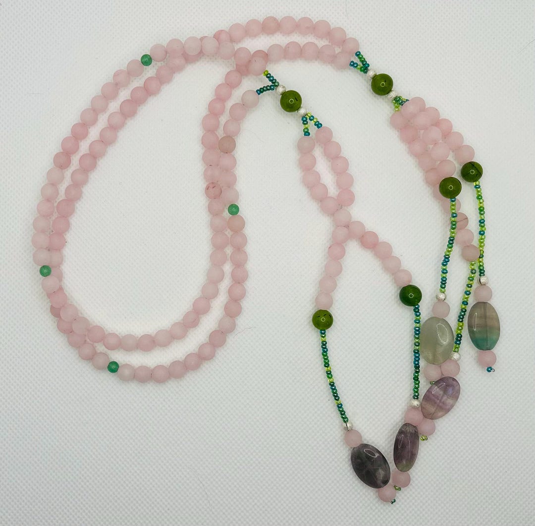 Pink Quartz Prayer Beads-juzu, Gongyo, Chanting, Buddhist, Nichiren ...