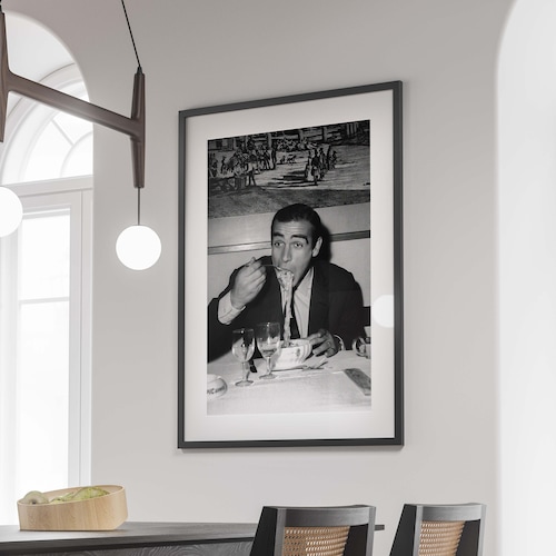 Frank Sinatra Eating Spaghetti Poster Black and White - Etsy