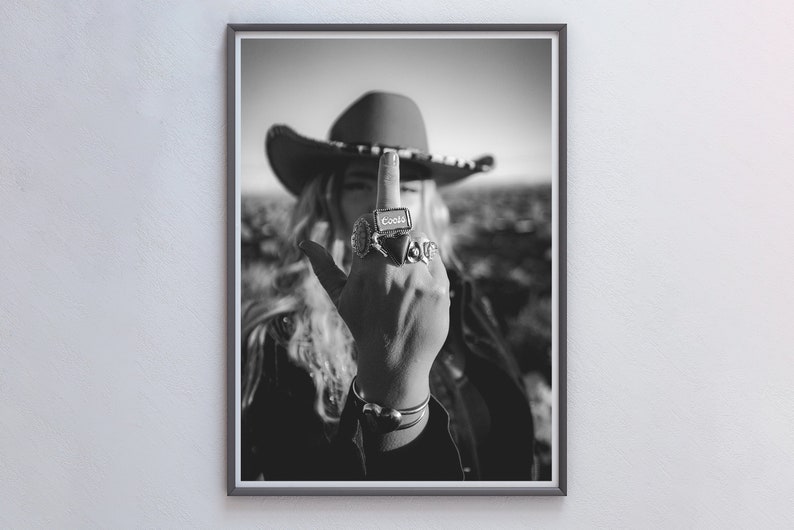 Cowgirl Middle Finger Print, Retro Western Photo (digital Download) - Etsy