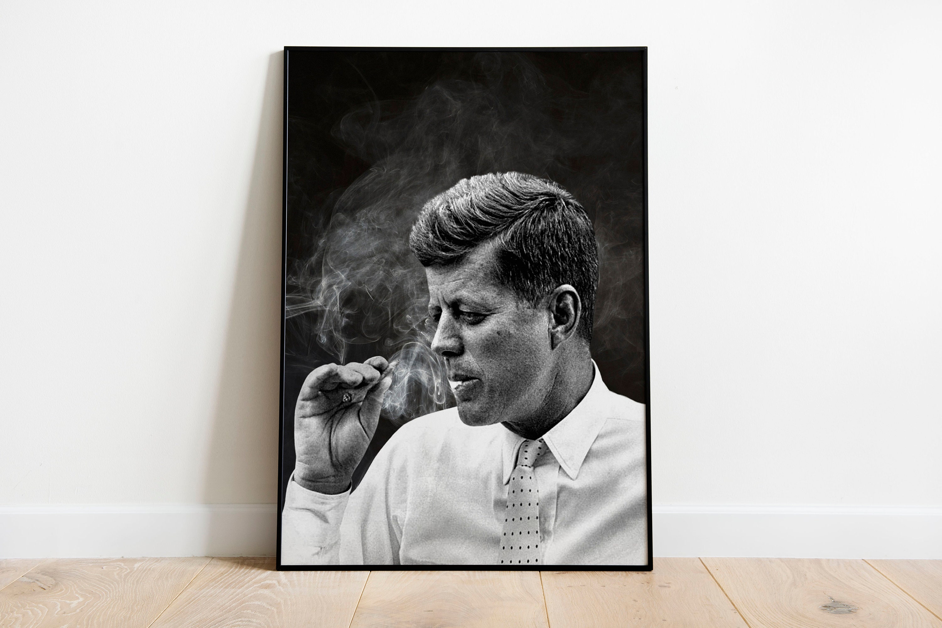 JFK Smoking Vintage Poster, John F Kennedy Print (digital Download) - Etsy