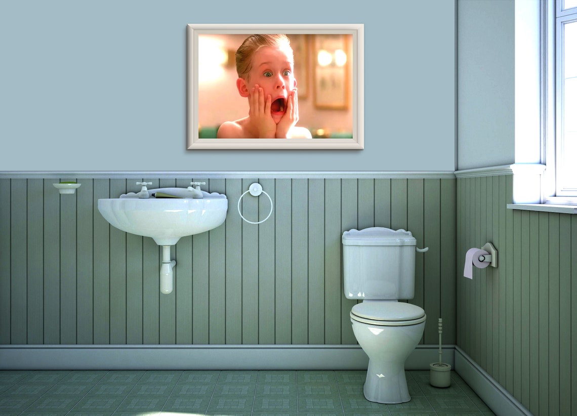 Home Alone Movie Poster, Funny Bathroom Art, Kevin Mccallister Print ...