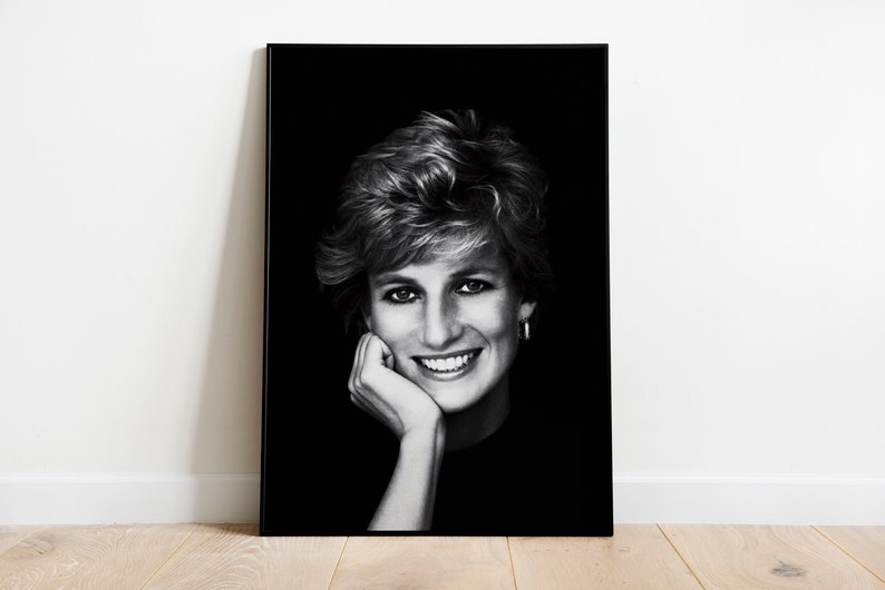 Princess Diana Poster Black and White Princess of Wales - Etsy