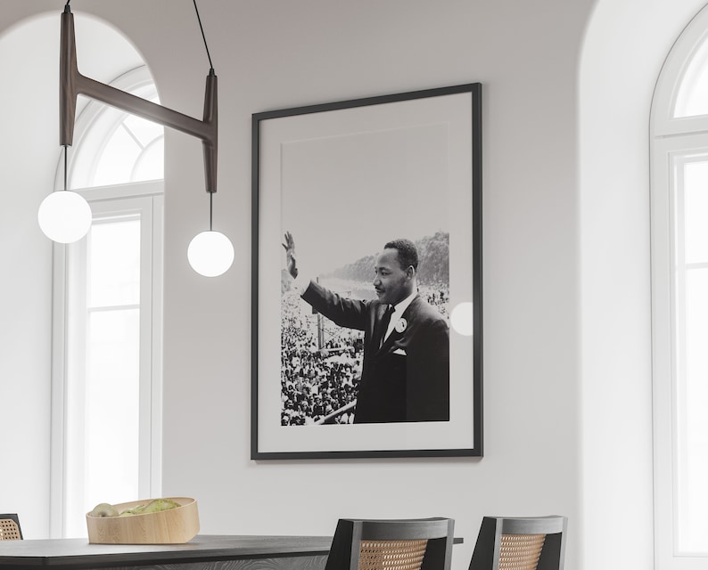 Martin Luther King Poster Vintage Print Black and White - Etsy