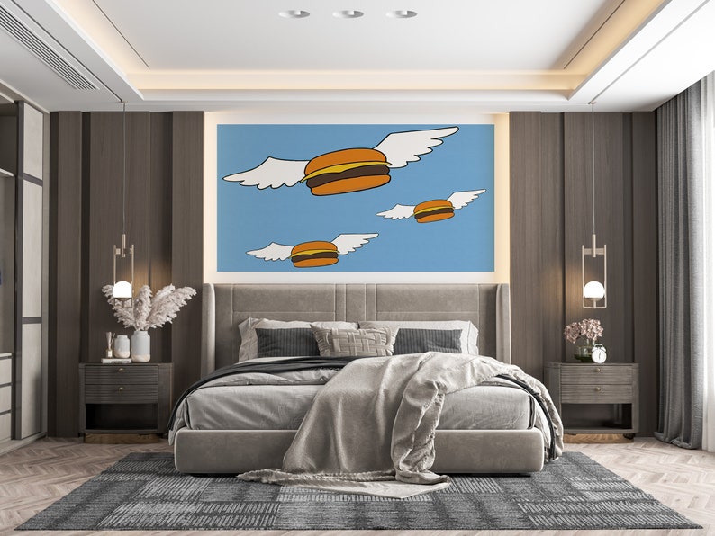 Bob's Burgers Flying Burgers Art Print, Funny Home Decor (digital ...