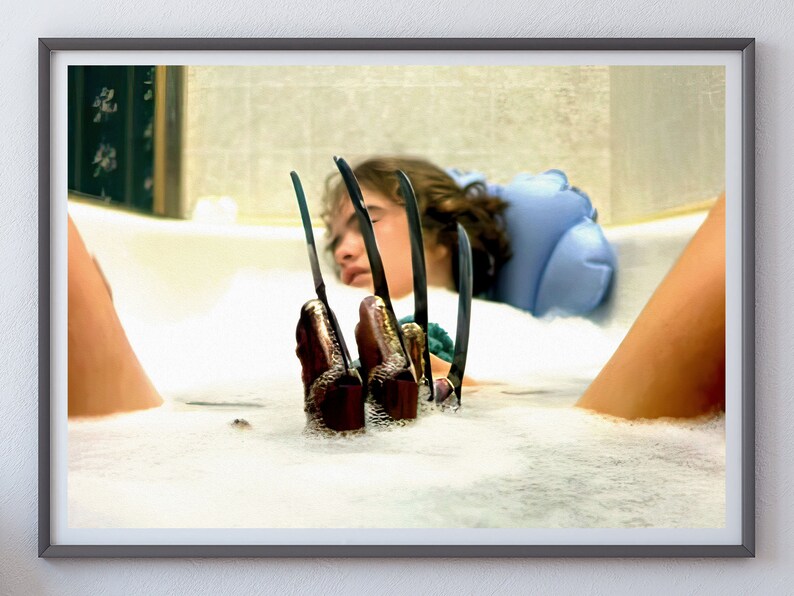 A Nightmare on Elm Street Poster, Funny Bathroom Wall Art Print, Freddy ...