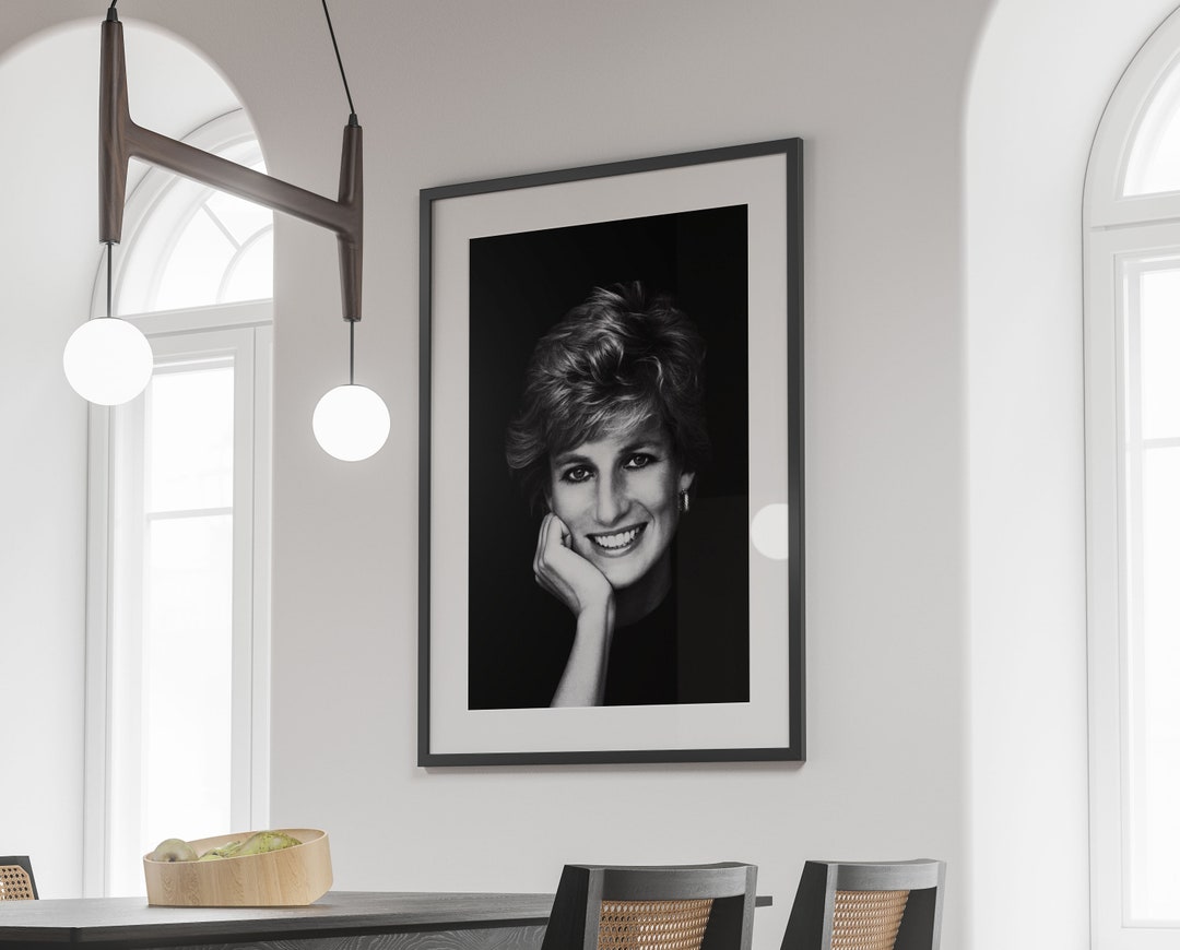 Princess Diana Poster, Black and White, Princess of Wales, Movie Poster ...