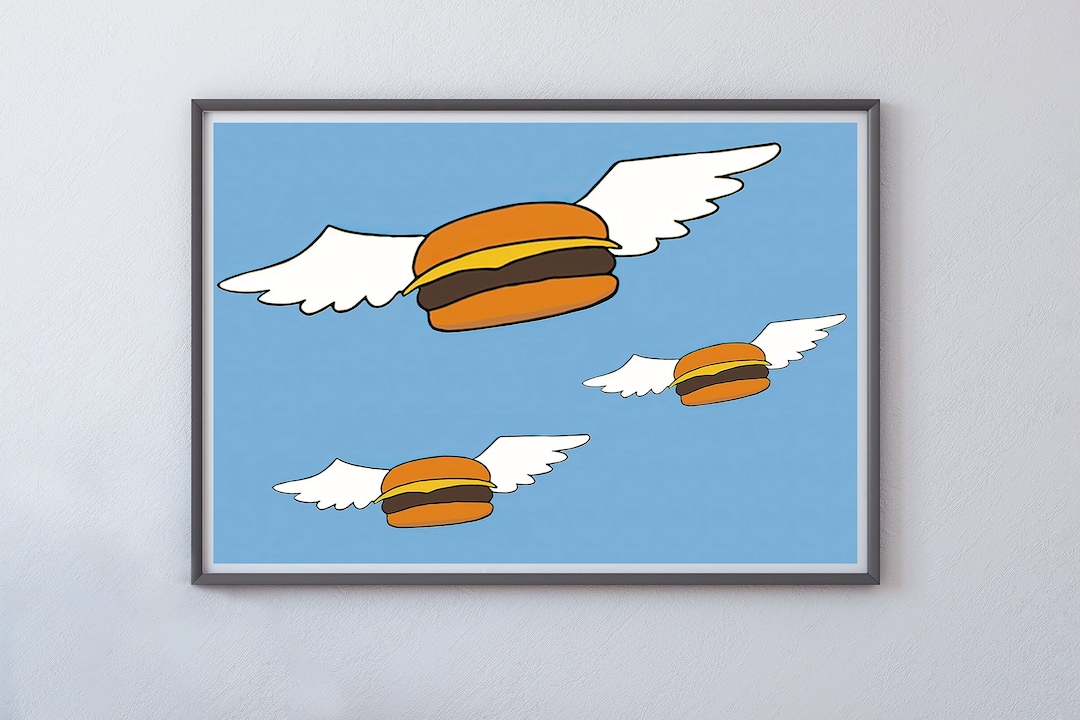 Bobs Burgers Movie Poster, Flying Burgers, Funny Home Decor, Bobs ...