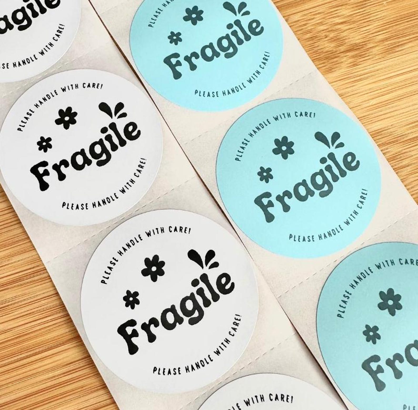 Circle Fragile Stickers, Small Business Stickers - Etsy