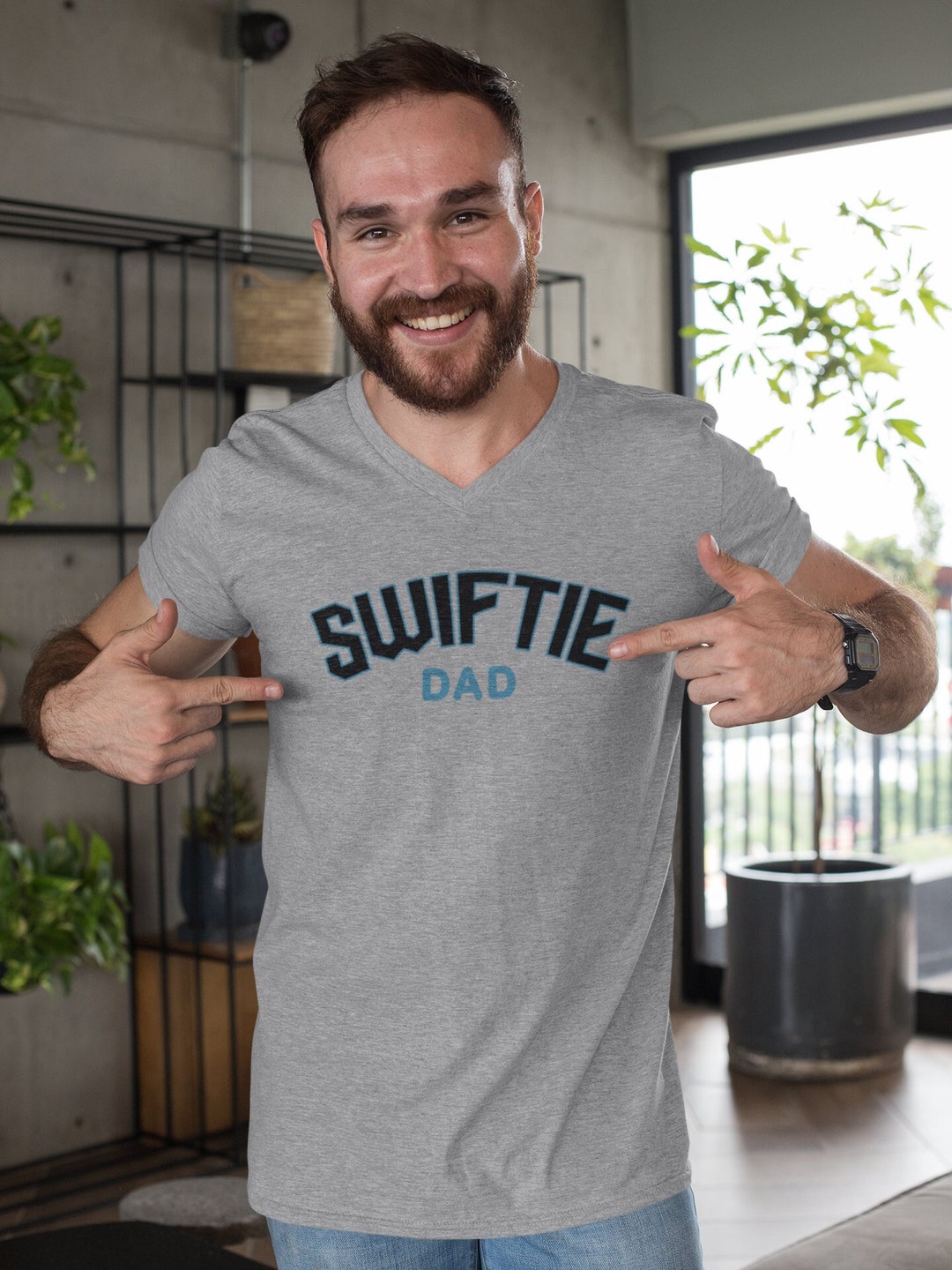 Swiftie Dad Unisex Fitted V-neck Short Sleeve Tee, Swifty Tshirt Merch ...