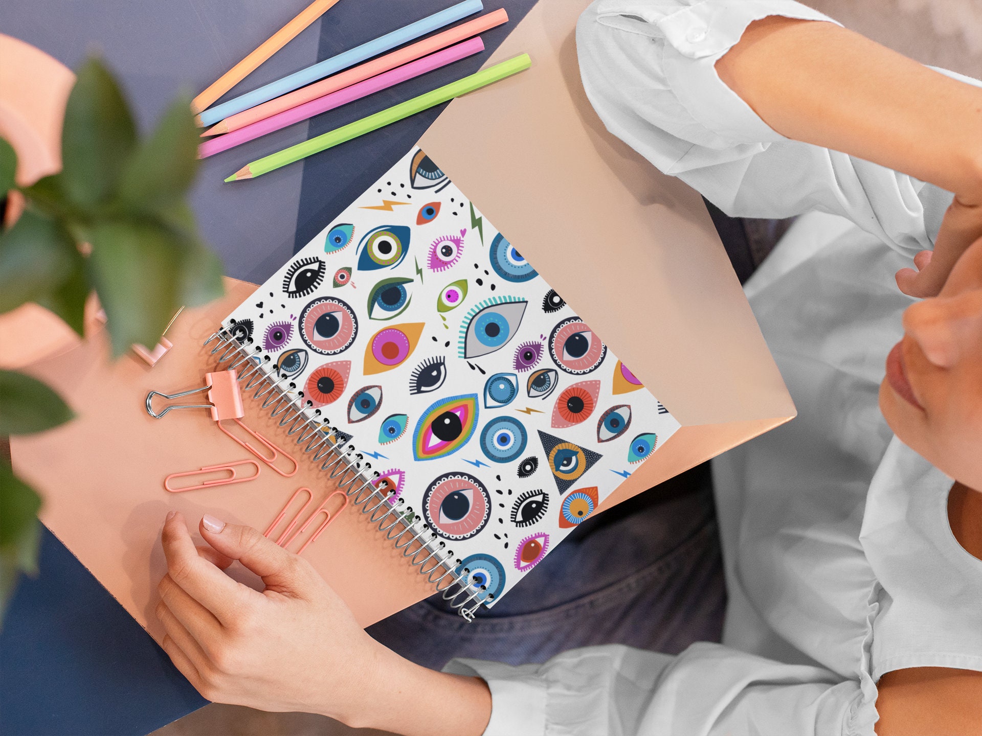 Evil Eye Spiral Notebook, Evil Eye Motivation Notes, Notebook Evil Eye ...