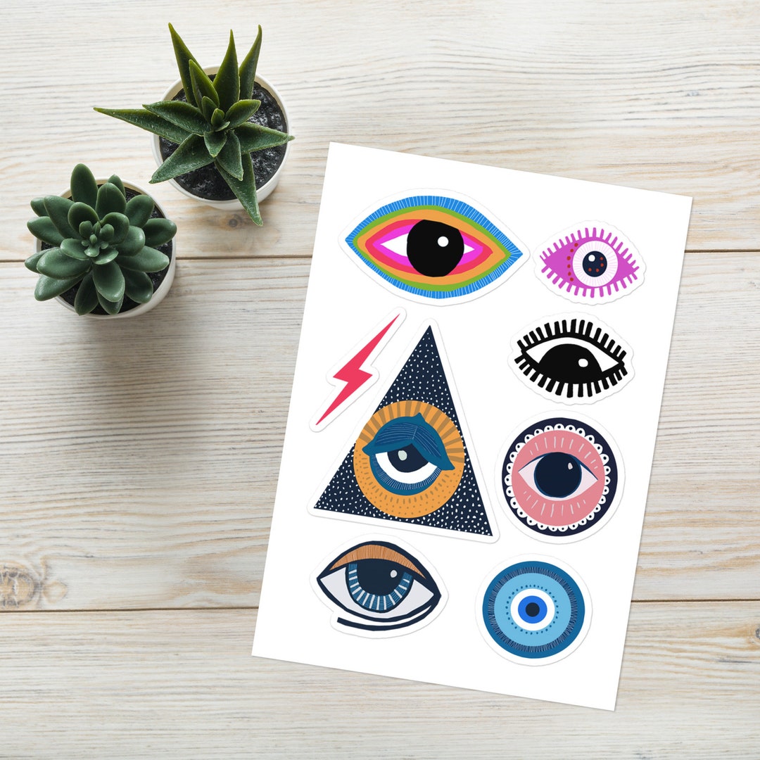 Evil Eye Sticker Sheet, Evil Eye Sticker Pack, Stickers Evil Eye ...