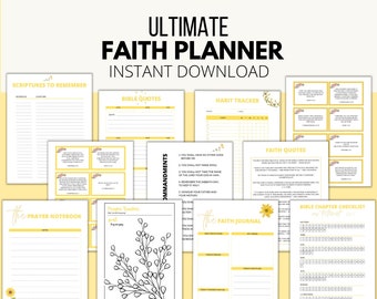 Ultimate Faith Planner Bundle, Printable Prayer Journal, Bible Reading ...