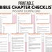 Bible Chapter Checklist Printable, Bible Journaling, Bible Tracker ...