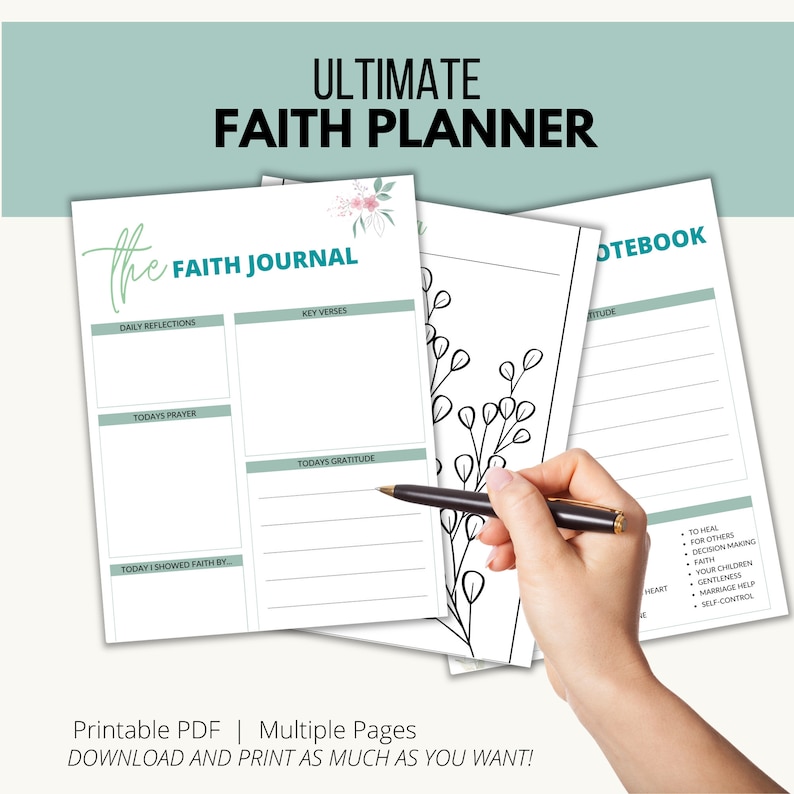 Ultimate Faith Planner Bundle, Printable Prayer Journal, Bible Reading ...