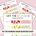 Eat the Rainbow Food Chart Printable, Eat the Rainbow Checklist, Kids ...