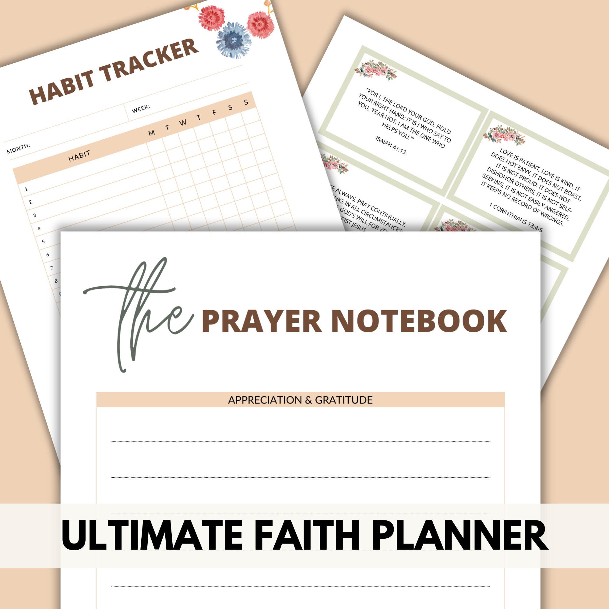 Ultimate Faith Planner Bundle, Printable Prayer Journal, Bible Reading ...
