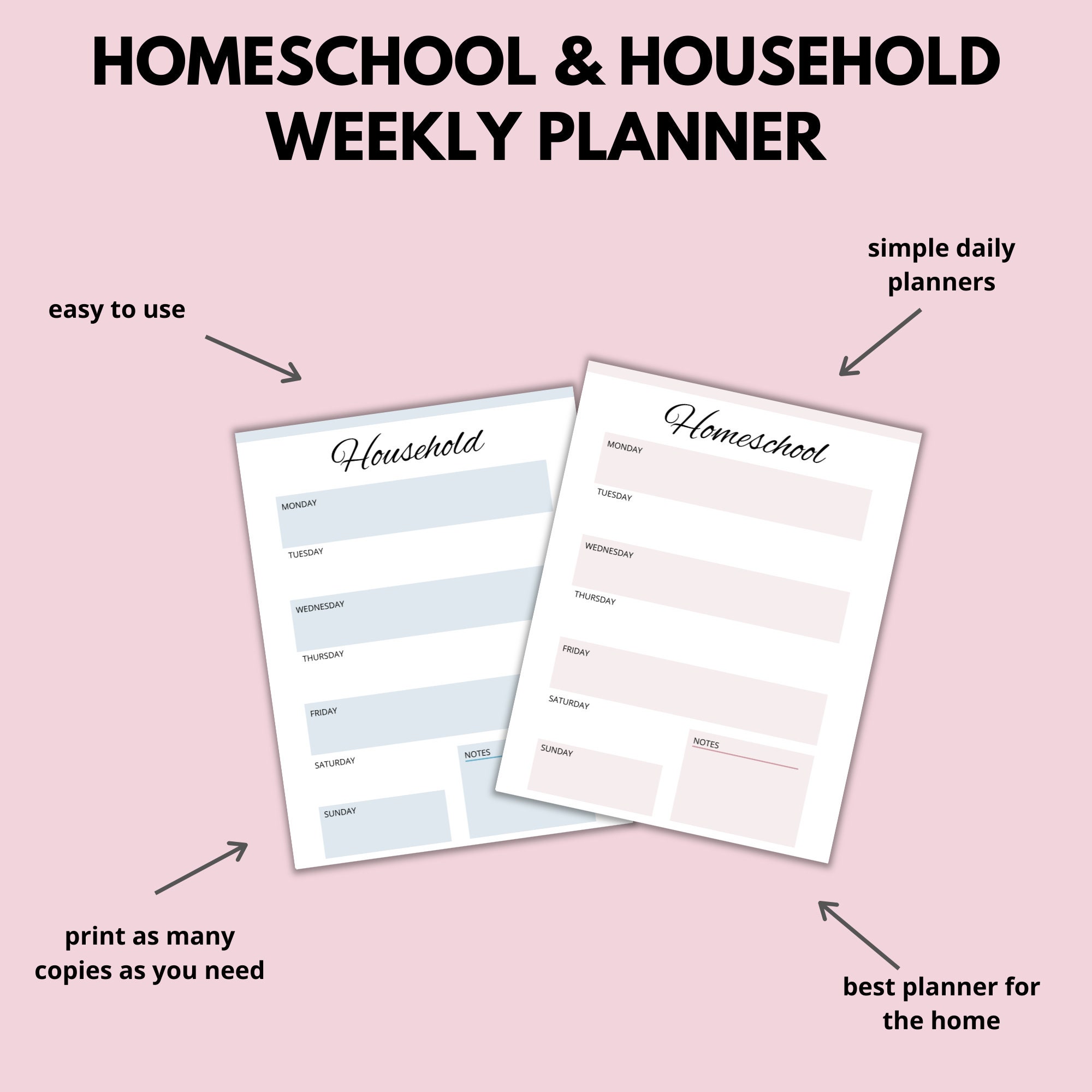 Homeschool Planner Printable Daily Schedule Daily Routine - Etsy
